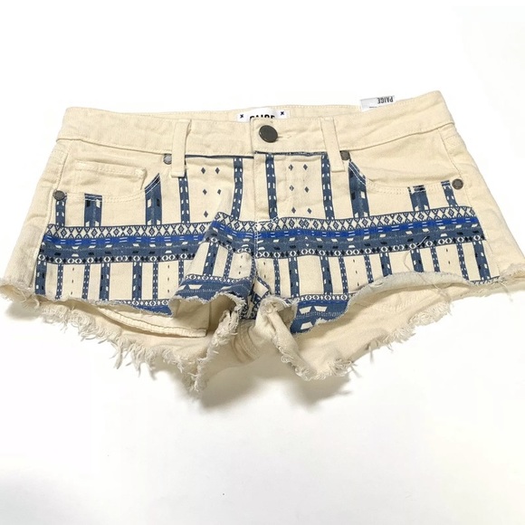 PAIGE | Shorts | Paige Denim Jean Short Shorts 24 Beige Khaki Blue ...